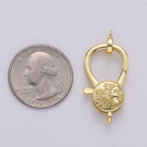1pc 2 Sides Sunshine Lobster Clasp Gold, Unique Design Lobster Claw ...
