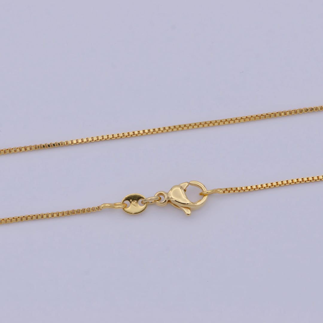 1pc 23.5'' Ready to Wear Gold Square Box Chain Necklace, Layering ...