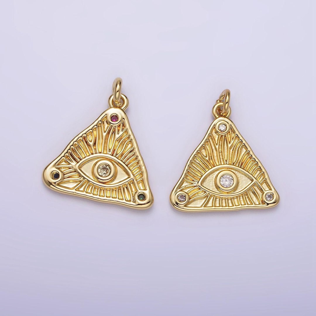 Dainty Gold All-seeing-eye of Providence Illuminati Charm Pendant Evil ...