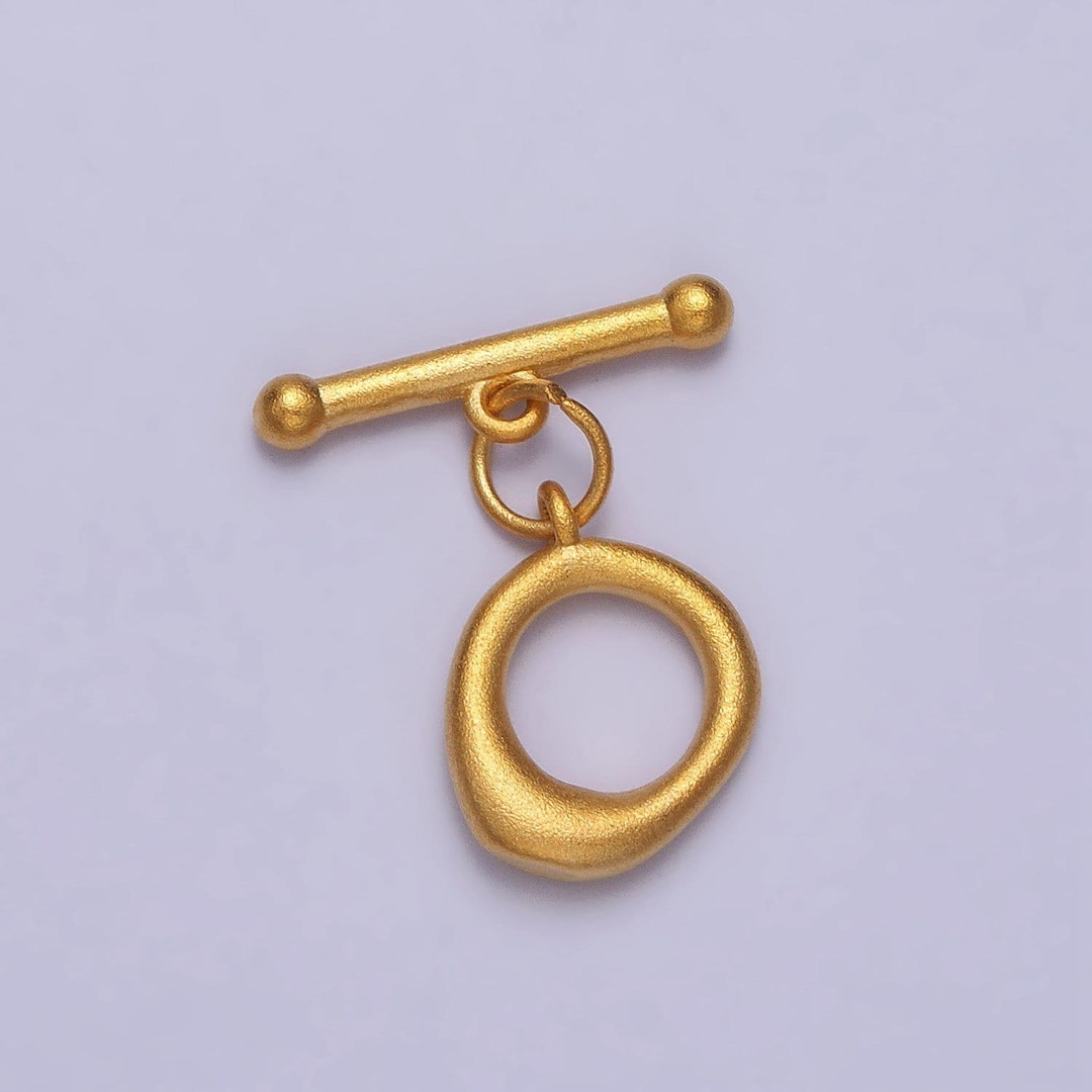 Mini Gold Round Toggle Clasp, Bracelet Necklace Jewelry Clasps Matte ...