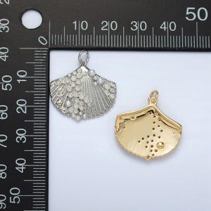 Gold Filled Flat Shell With Pearls Beach Inspired Charm in Gold ...