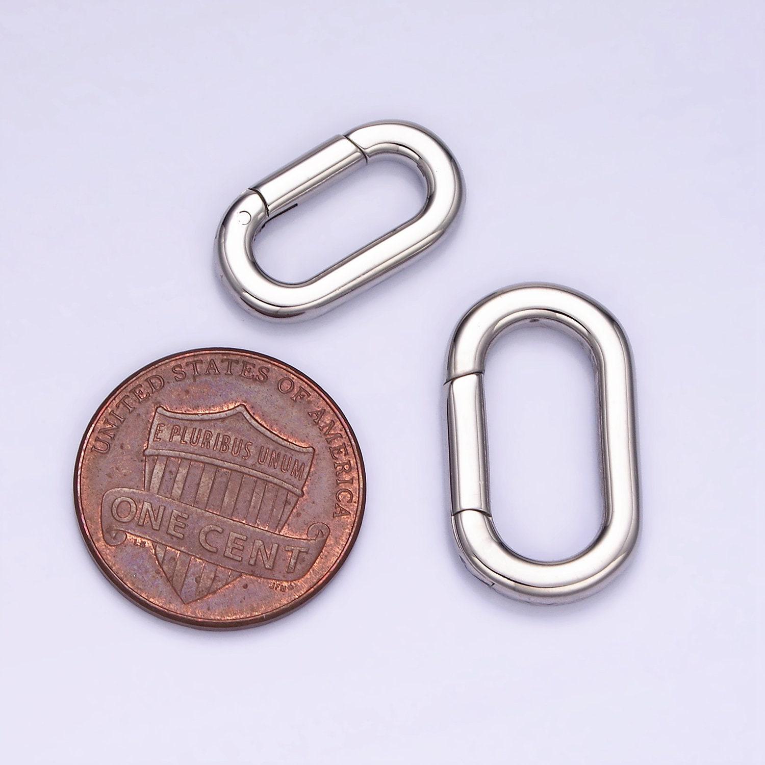 Stainless Steel Oval Clasp, Spring Gate Oval Clasp Push Gate Ring for ...