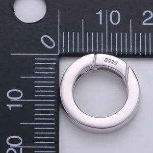 1 Pc 925 Sterling Silver Spring Gate Ring, 16.8mm Push Gate Ring, Charm ...