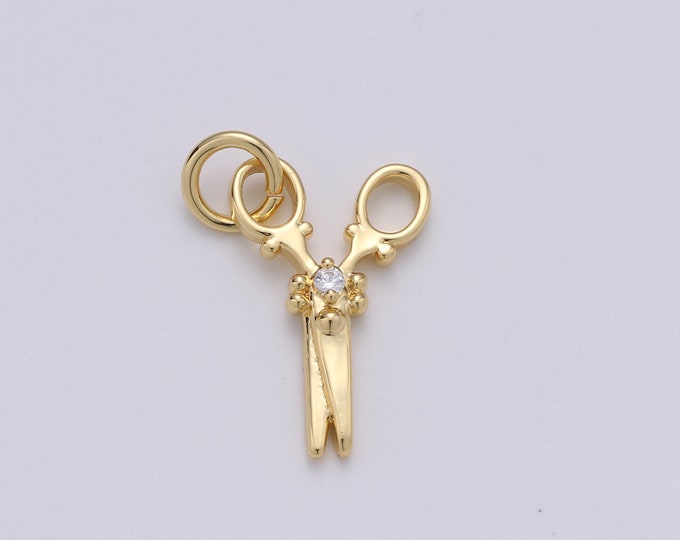 1pc 14k Gold Scissor Pendant Charm Dainty Scissor Charm - Etsy