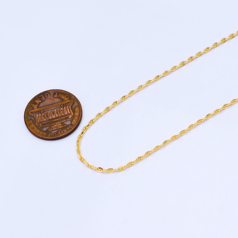 24K Gold Filled 1.6mm Mini Mariner Anchor Chain by Yard Wholesale DIY ...