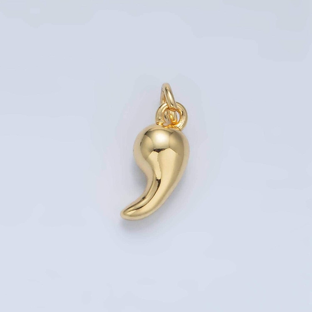 Dainty Gold Tear Drop Pendant 24k Gold Filled Comma, Apostrophe Symbol ...
