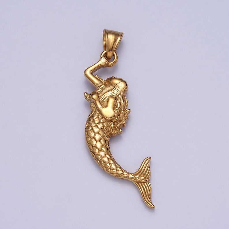 Gold Mermaid Charm Under the Sea Inspired Jewelry Beach Ocean - Etsy