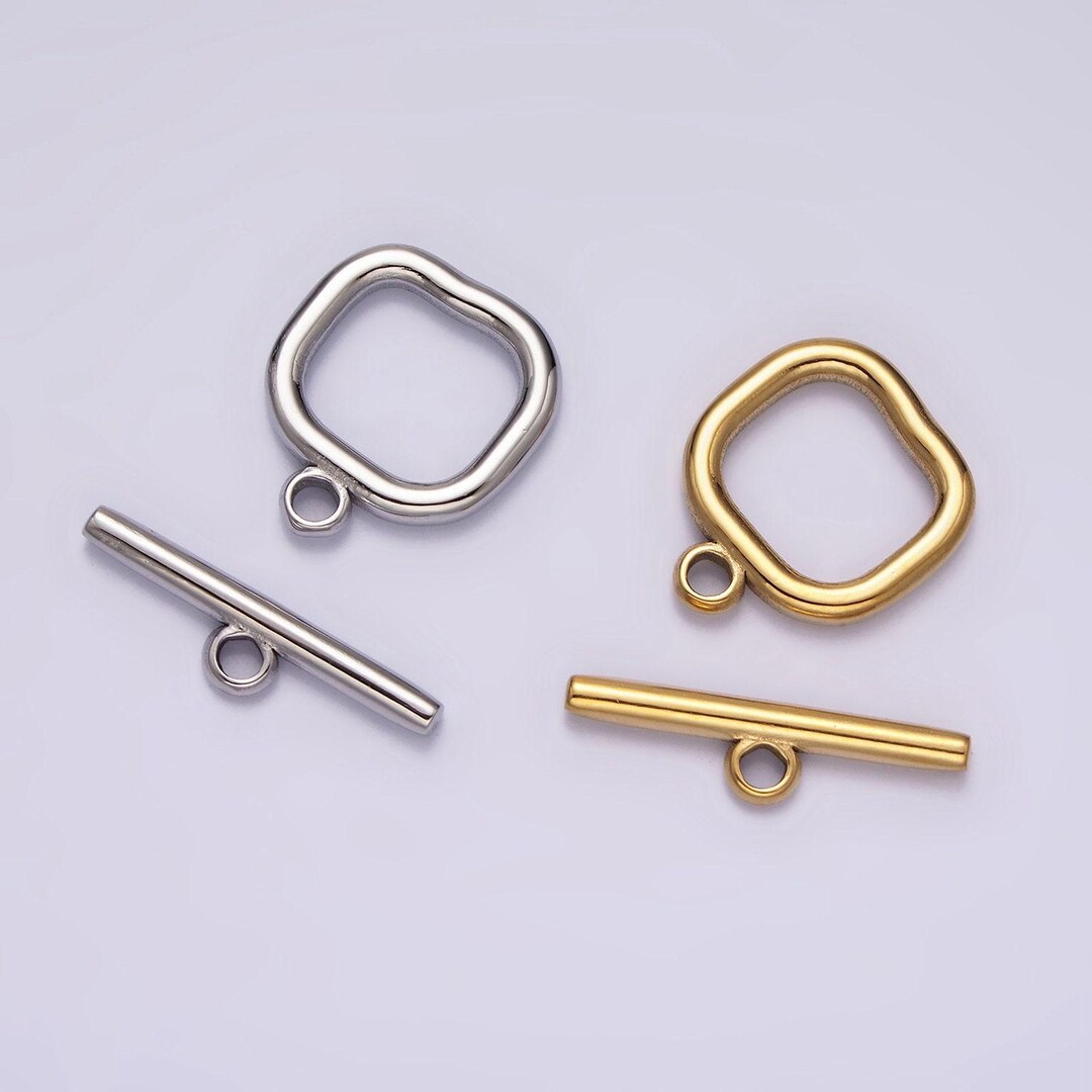 Stainless Steel Square Toggle Clasp Closure Minimalist Jewelry Findings ...