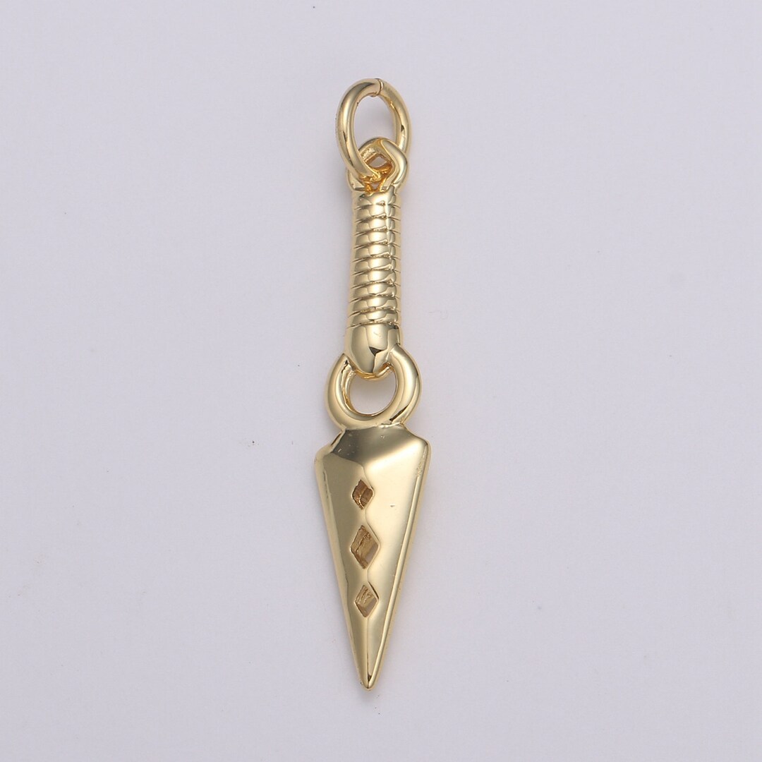 1pc 24k Gold Peg Charm, Spear Pendant Charm, Charm, for DIY Jewelry, E ...