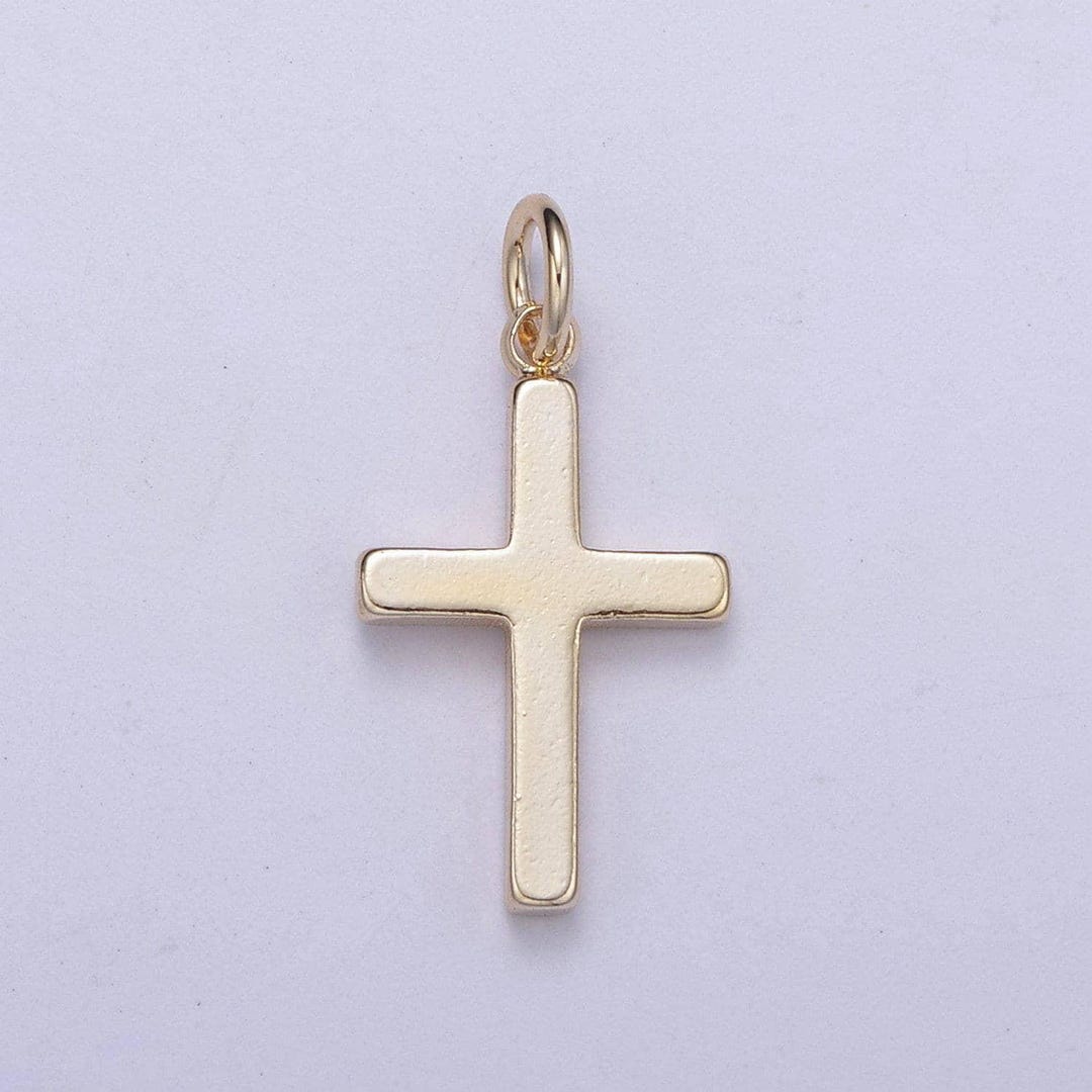 Gold Filled Cross Pendant, Simple Cross Charm, Diy Religion Jewelry ...