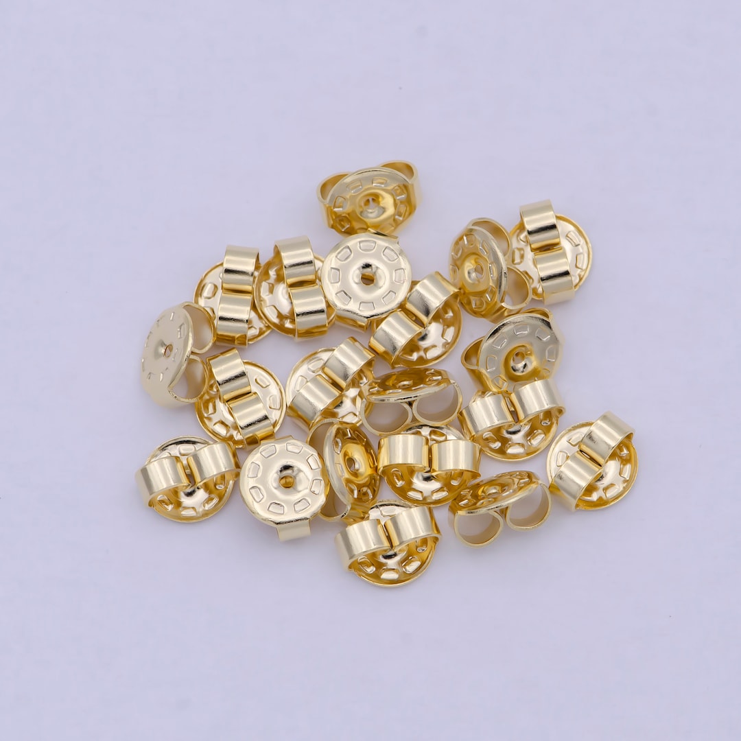 5mm Gold Push Backs Findings| Replacement Backing | Butterfly Earring ...