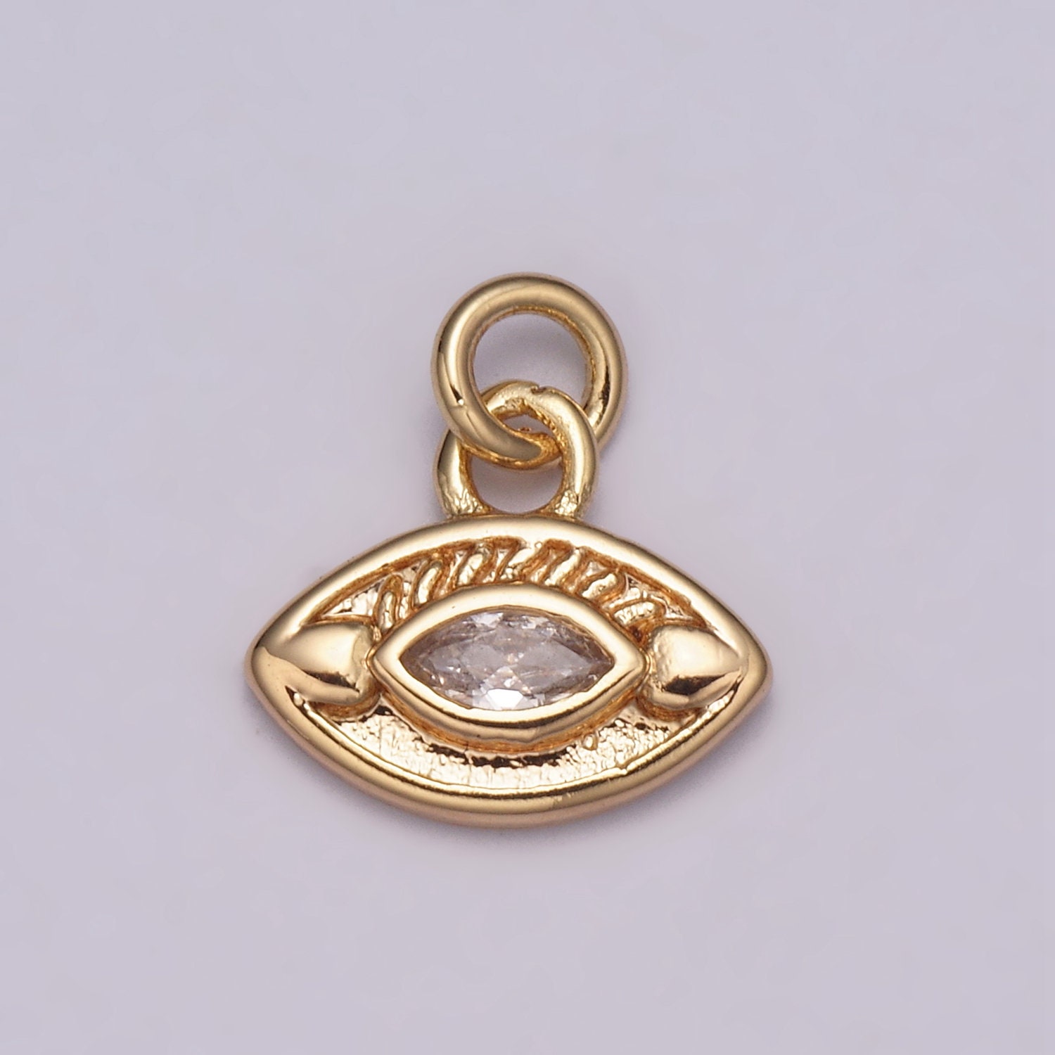 Dainty 18K Gold Filled Evil Eye Charm Round Eye Medallion Disc | Etsy