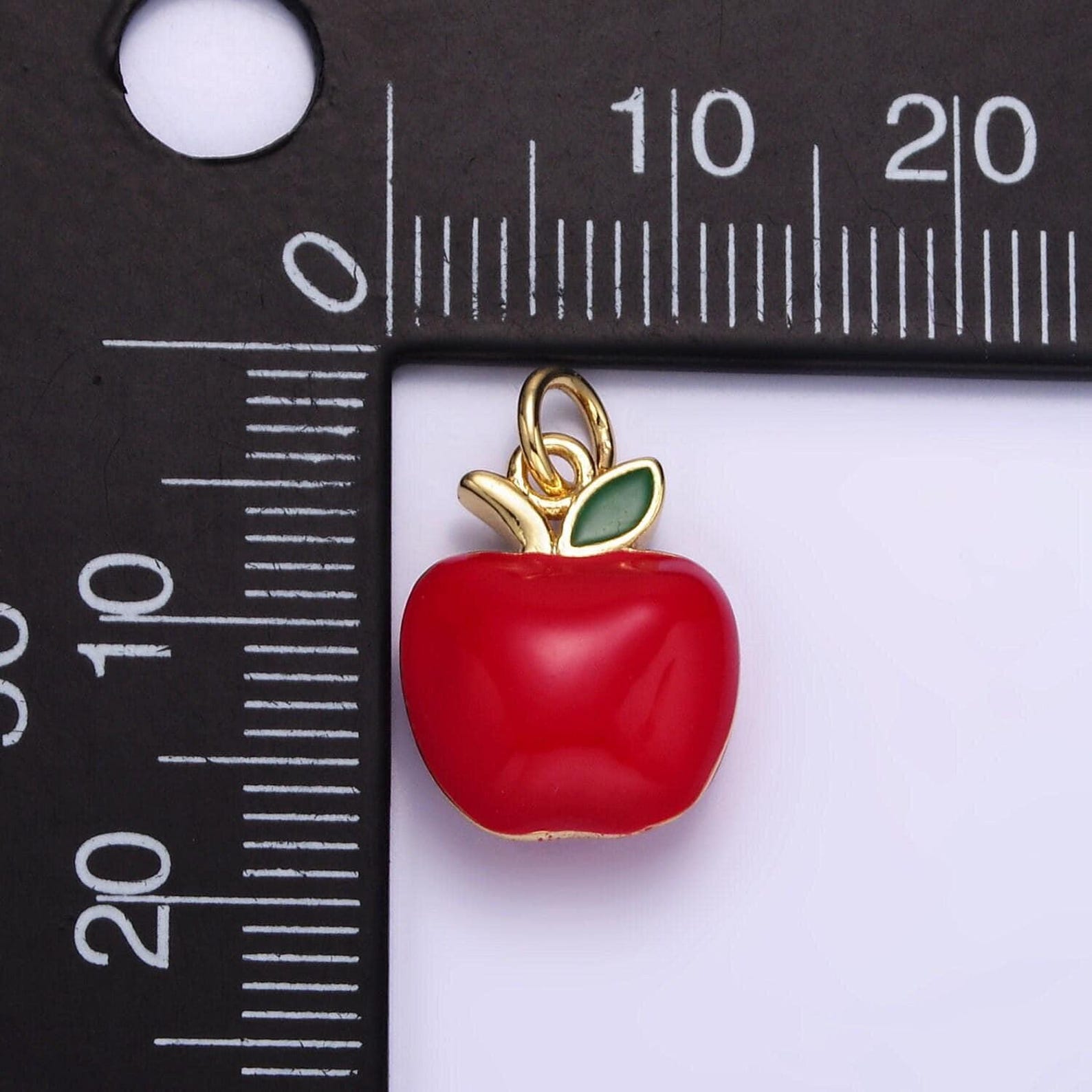 Dainty Gold Apple Charms 24k Gold Filled Apple Pendant Charm Bracelet ...