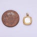 Stainless Steel Shell Pearl Square Bezel Charm in Gold & Silver | P1321 ...
