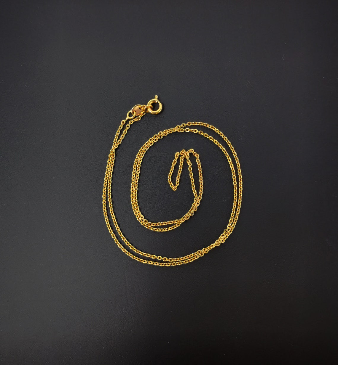 15.6'' Ready to Use 24K Gold Thin Rolo Necklace Chain - Etsy