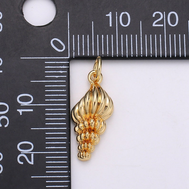 Sea Snail Shell 24K Gold Charm Golden Snail Shell Pendant | Etsy