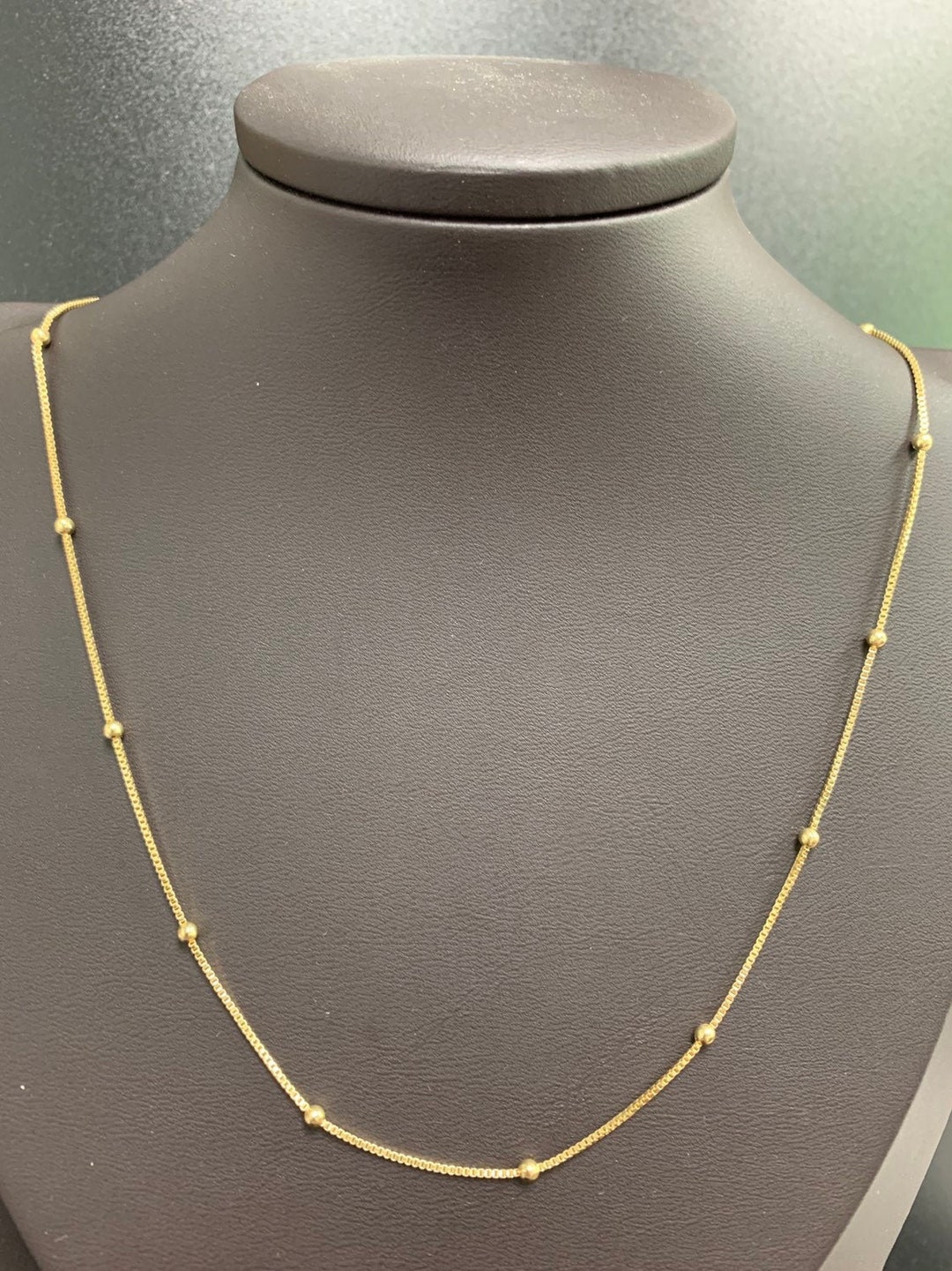 17.5'' Ready to Use Thin Rolo Necklace Chain, Layering Ball Box Chain ...