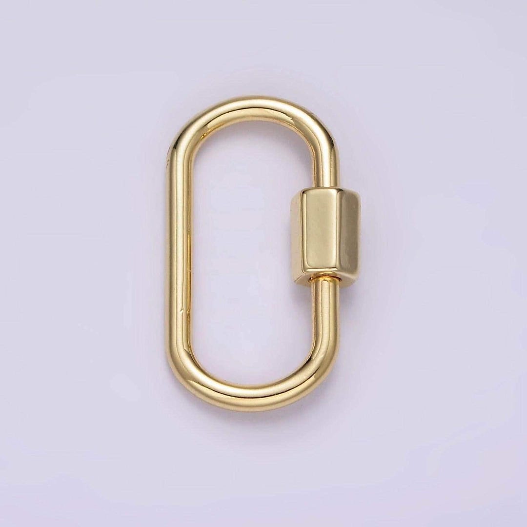 1pc Carabiner Screw Clasp, Screw Clasp Oval , Interlocking Oval Clasp ...