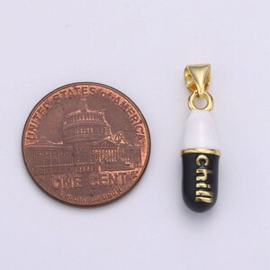 1pc. Chill Choose Color Pill Charm Necklace, Dainty Word Charm,chill ...