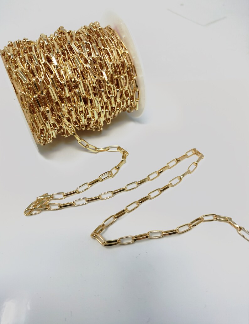 Open / Closed Gold Paperclip Chain by Yard, Oval Link Chain, Wholesale ...
