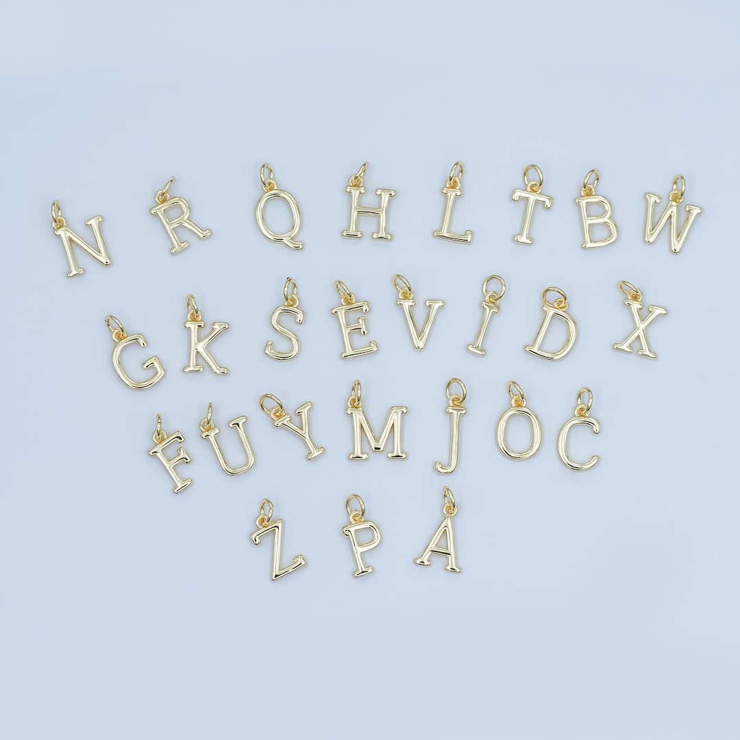 Minimalist Gold Letter Charms, Personalized Charm, Initial Charms ...