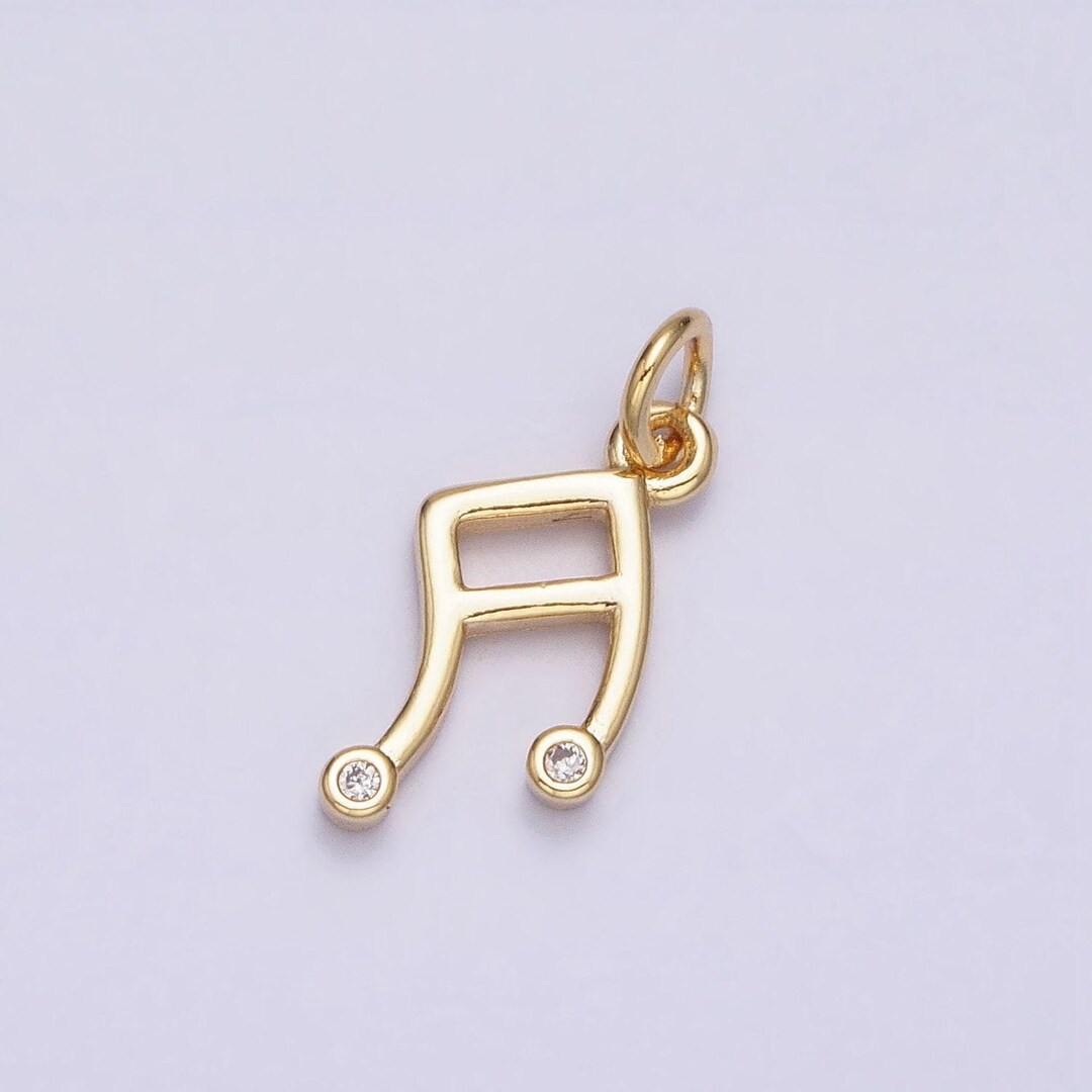 Mini Musical Eighth Note Artist Singer Music Charm Pendant in 24k Gold ...
