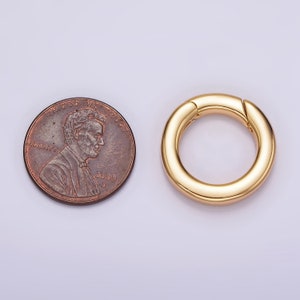 Dainty Gold Spring Gate Ring, Push Gate Ring 20mm Round Circle Ring ...