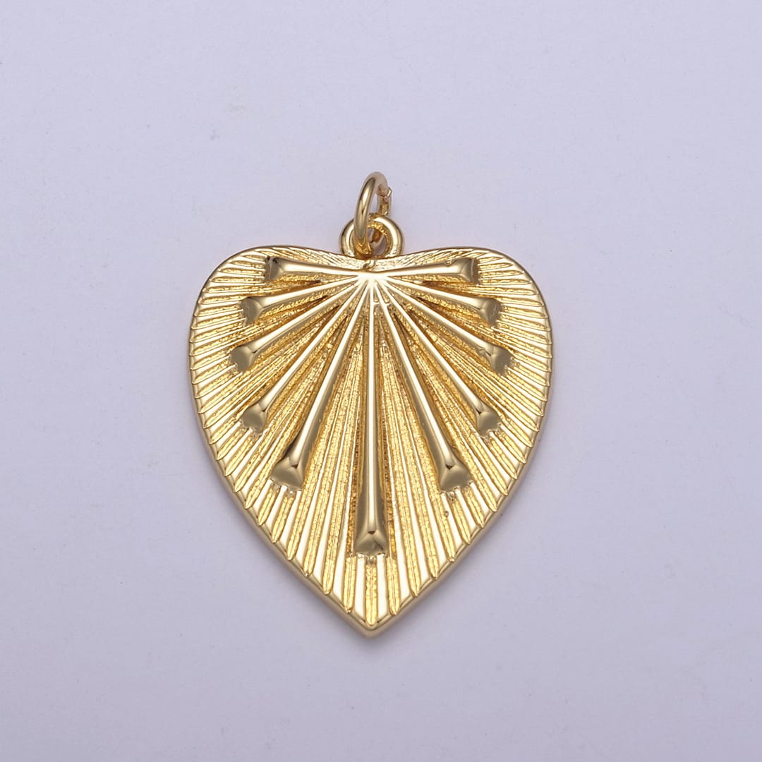14k Gold Filled Heart Pendant, Heart Necklace, Heart Medallion, Heart ...