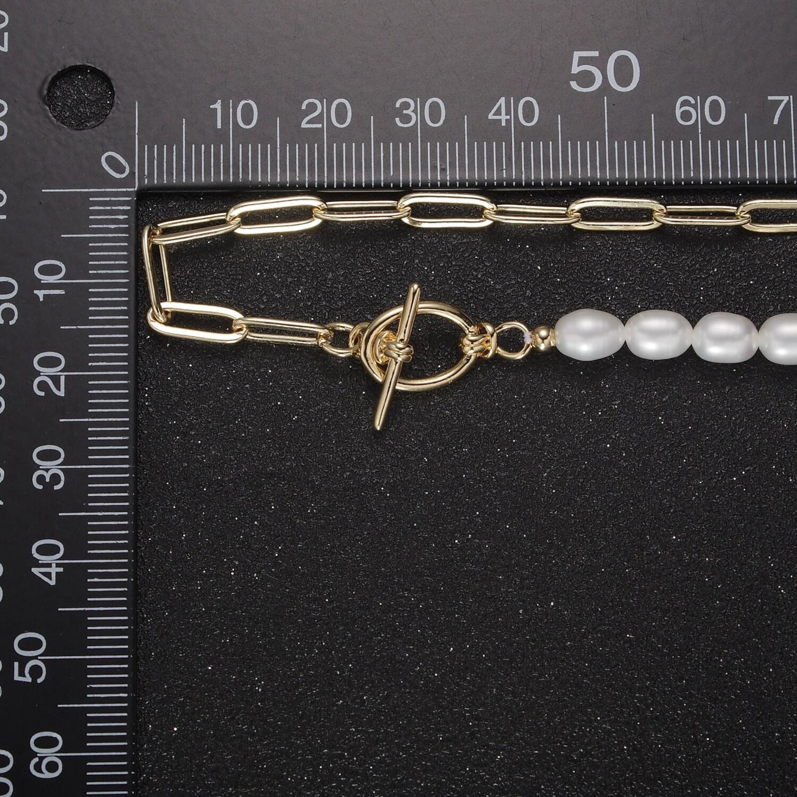 Half Beaded Half Chain Necklace in 18k Gold Fill | Layer Necklace Paper ...