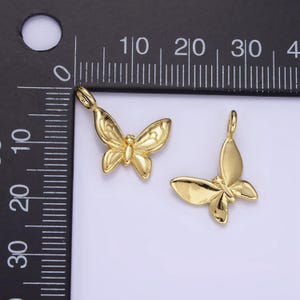 14k Gold Filled Line-textured Butterfly Mini Charm | Ag-701 - Etsy