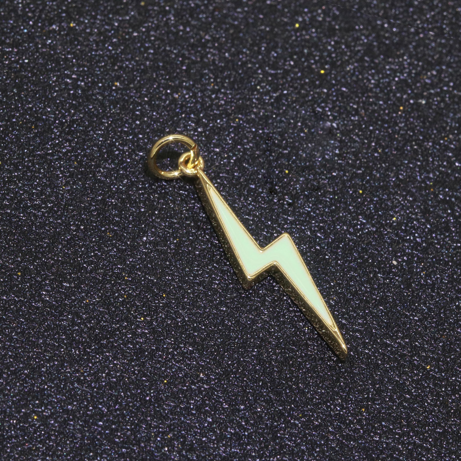 Enamel Lighting Gold Charm Colorful Bolt Pendant Statement - Etsy