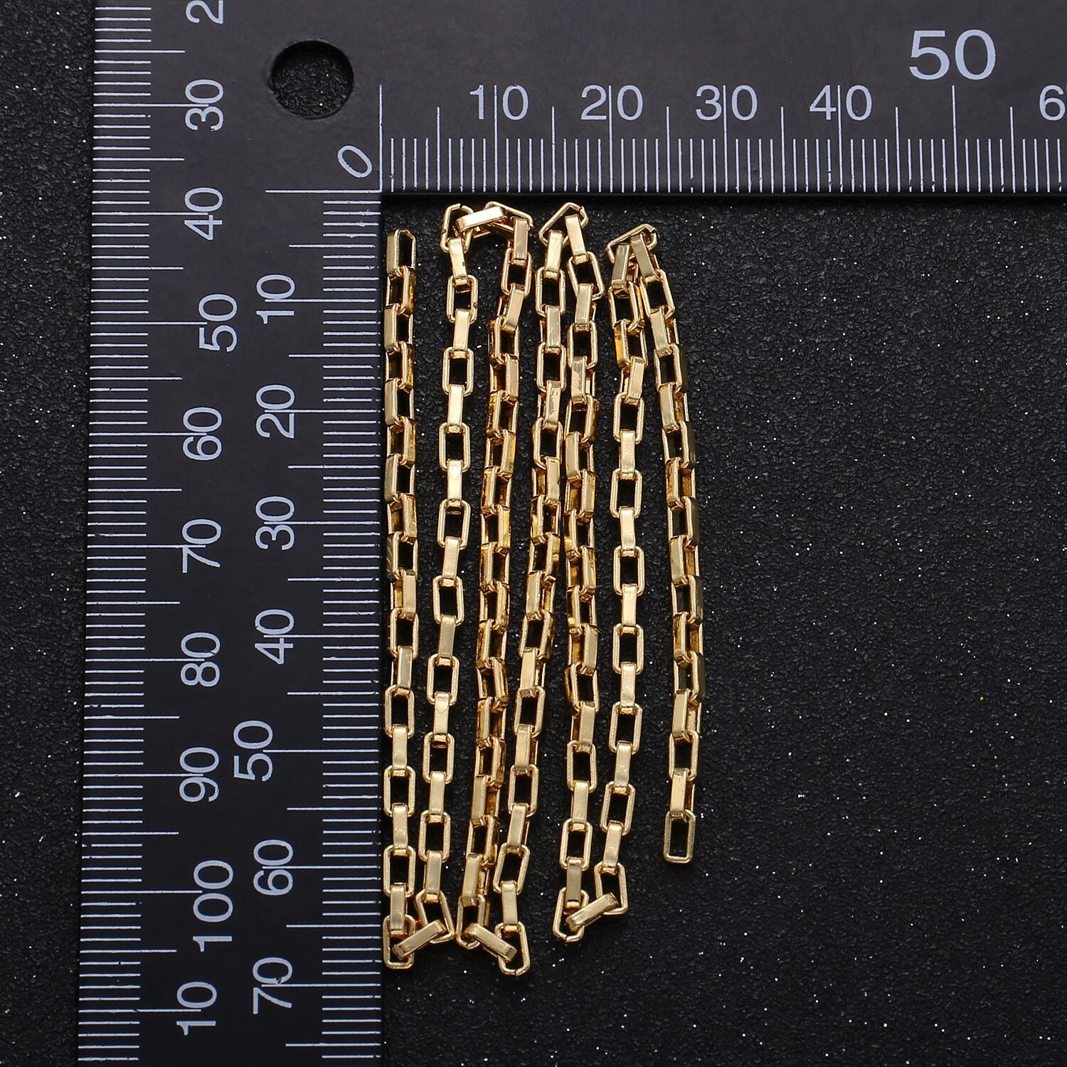 24K Gold Rolo Cable Paperclip Chain by Yard Link Cable Rolo - Etsy