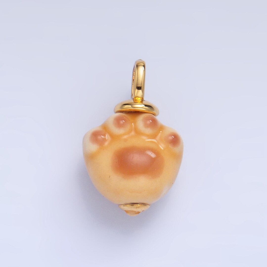 Dainty Dog Paw Ceramic Charm Handmade Pets Ceramic Porcelain Animal ...