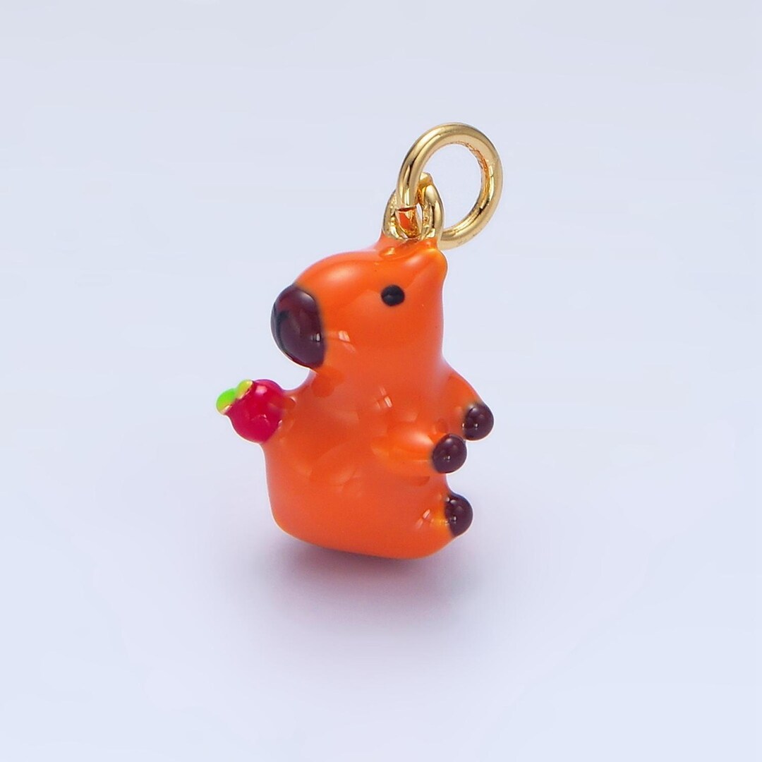 Cute Capybara Charms Glass Animal Pendant Diy Jewelry Making Supply for ...