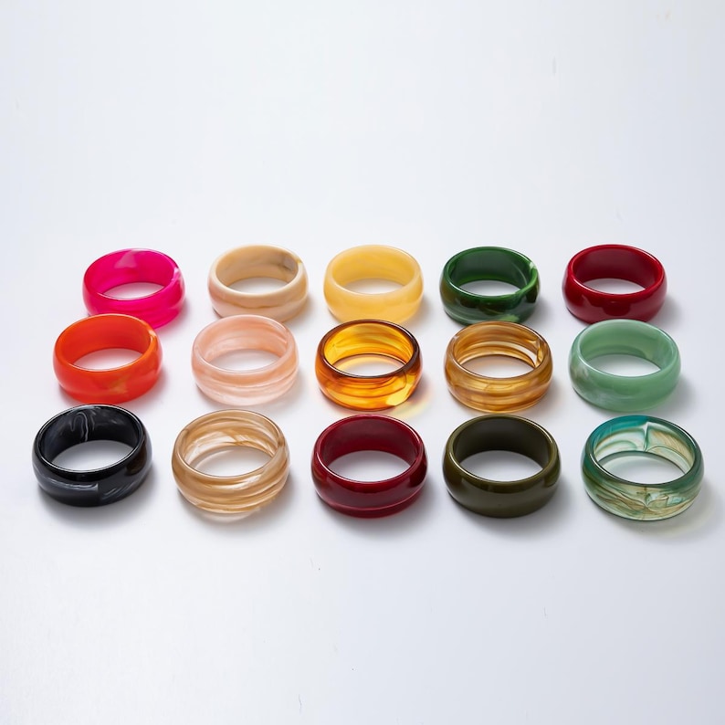 Colorful Chunky Resin Cuff Bracelet Round Bangle Acrylic Statement ...