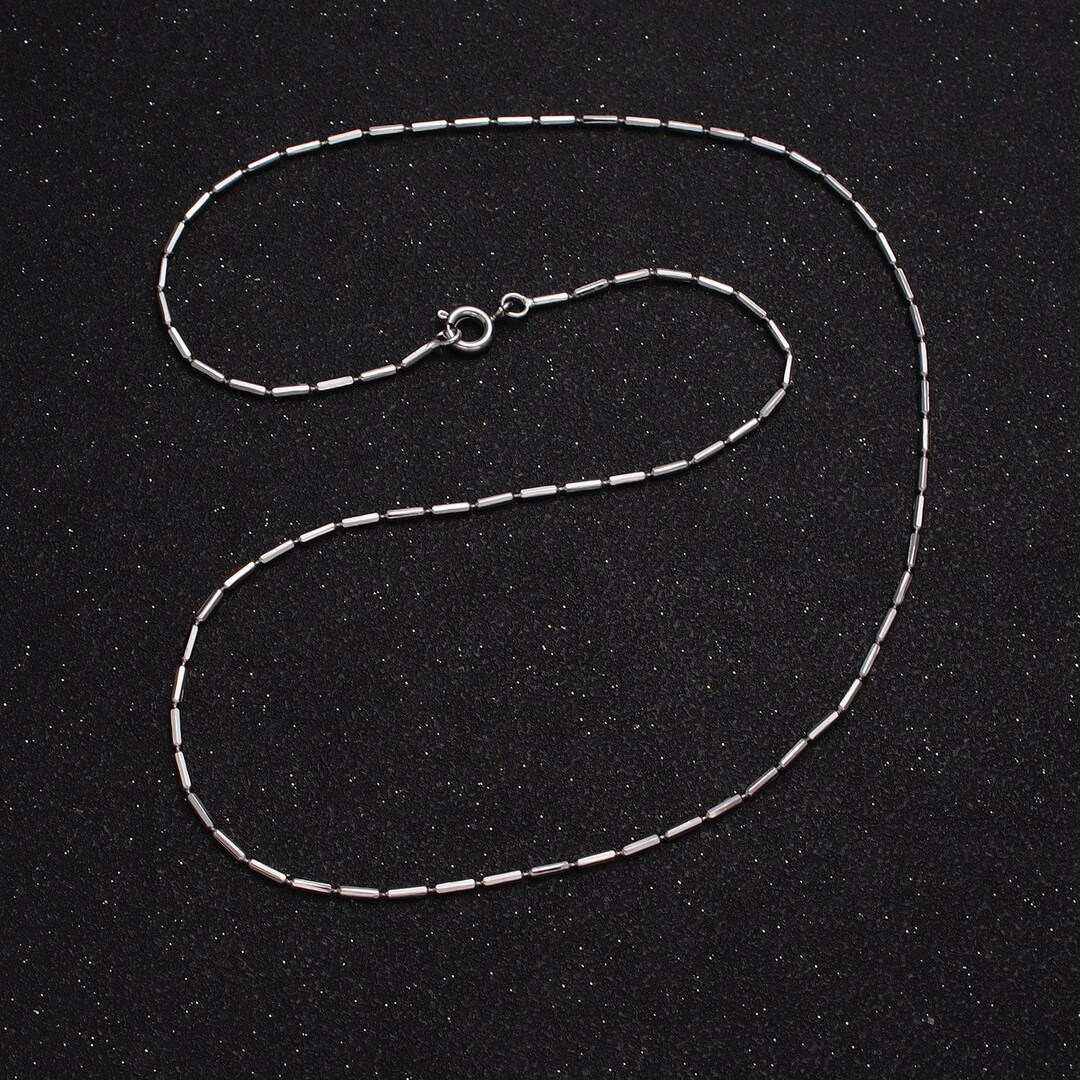 17.75 Inch Tube Chain Silver Dainty Tube Cable Link Necklace Ready to ...
