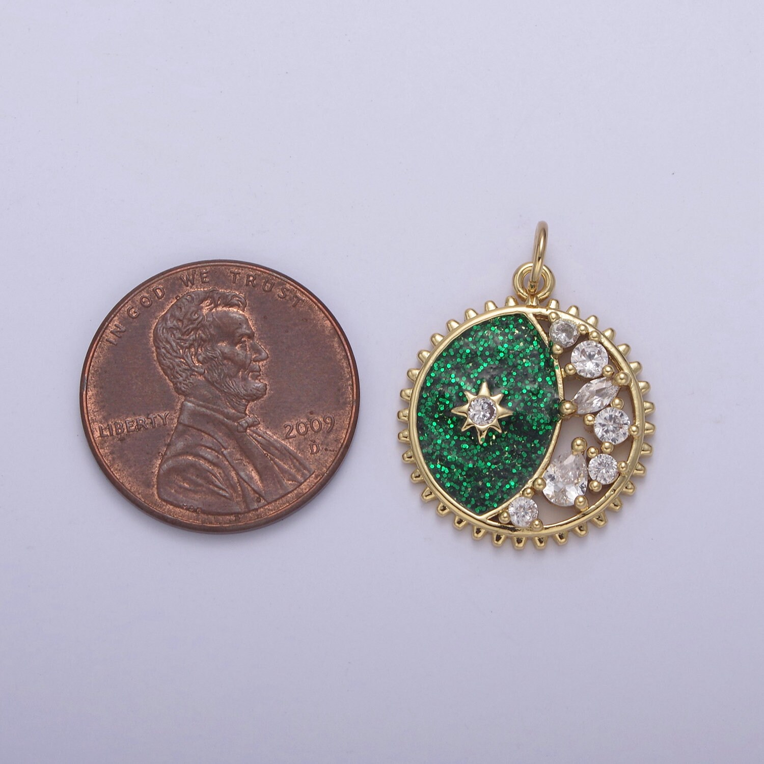 Starburst Star Glitter Sparkle Coin Charm Celestial Pendant - Etsy