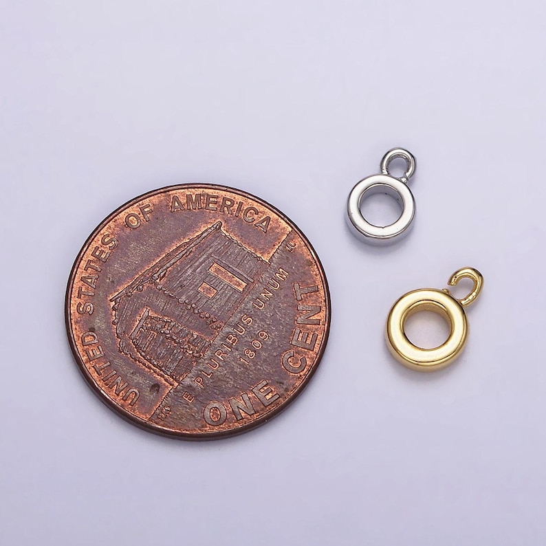 Mini Gold Silver Bail Beads Bail Charm Holder Spacer With Loop Tube ...
