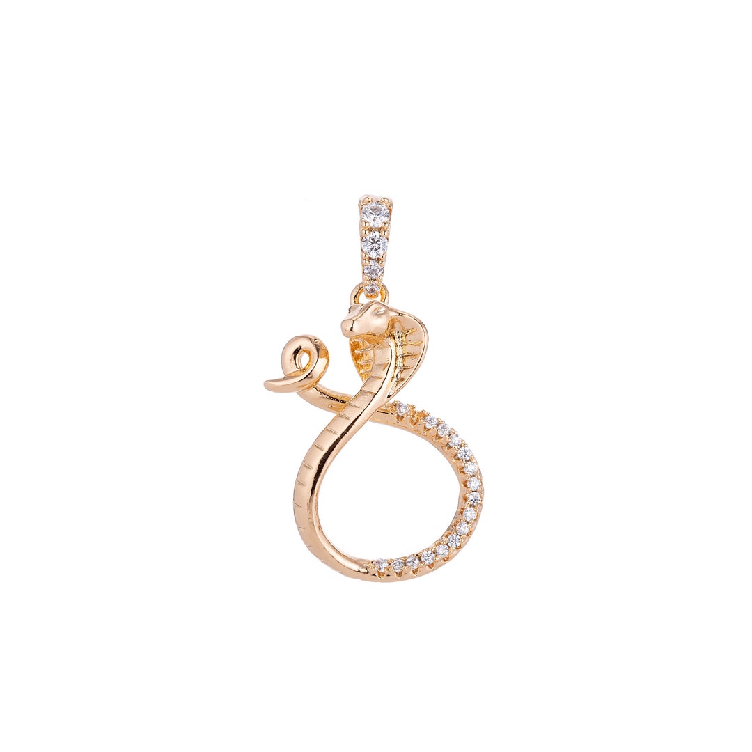 18k Gold Filled Dainty Charming Snake, Exotic Animal Lover, CZ Cobra ...