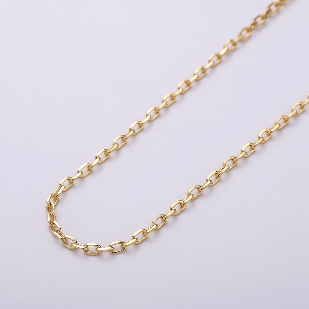 Gold Rolo Cable Chain by Yard, Oval Link Chain, Wholesale Bulk Roll ...