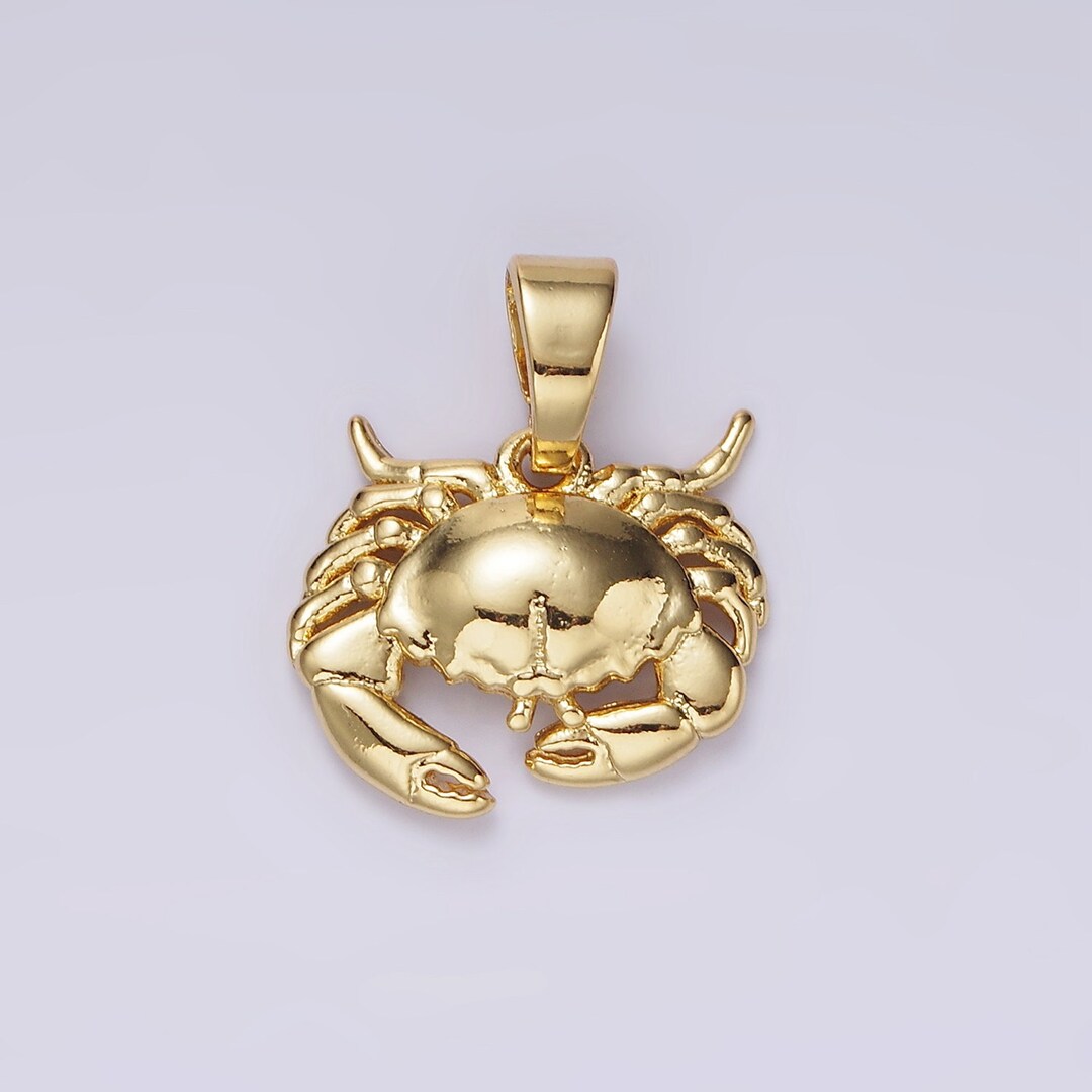 Dainty Gold Crab Charm, King Crab Bracelet Charm, Dainty Necklace Charm ...