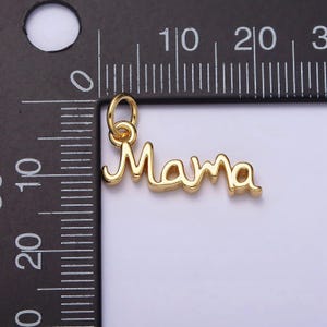 24k Gold Filled Mama Handwritten Script Sideway Charm for Bracelet ...