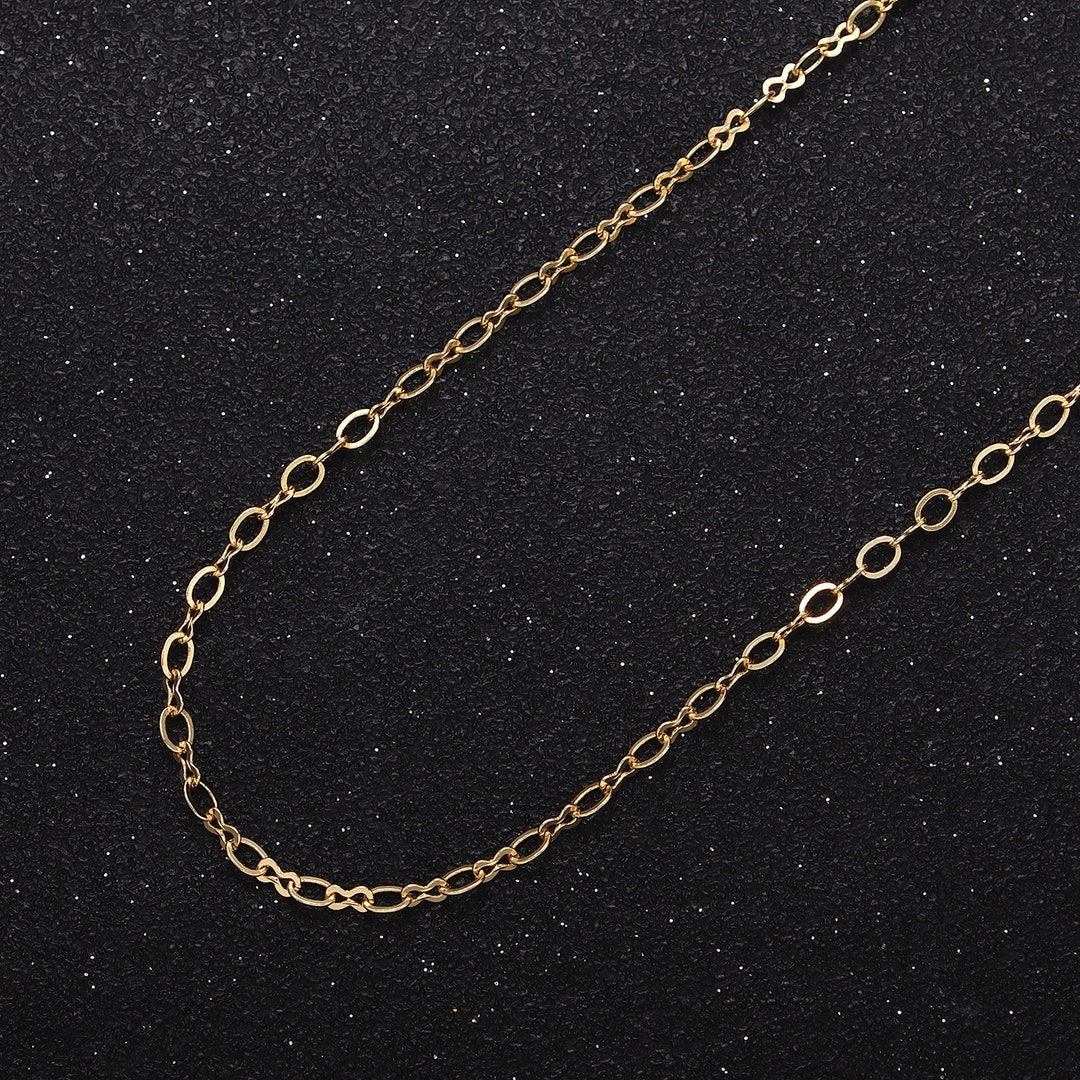 Dainty Gold Filled 2.2mm Cable Figure Eight 8 Link Unfinished Chain by ...
