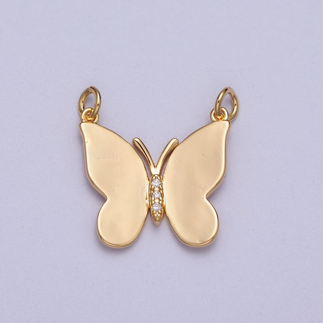 16K Gold Filled Butterfly Connector Dainty Link Connector for Necklace ...