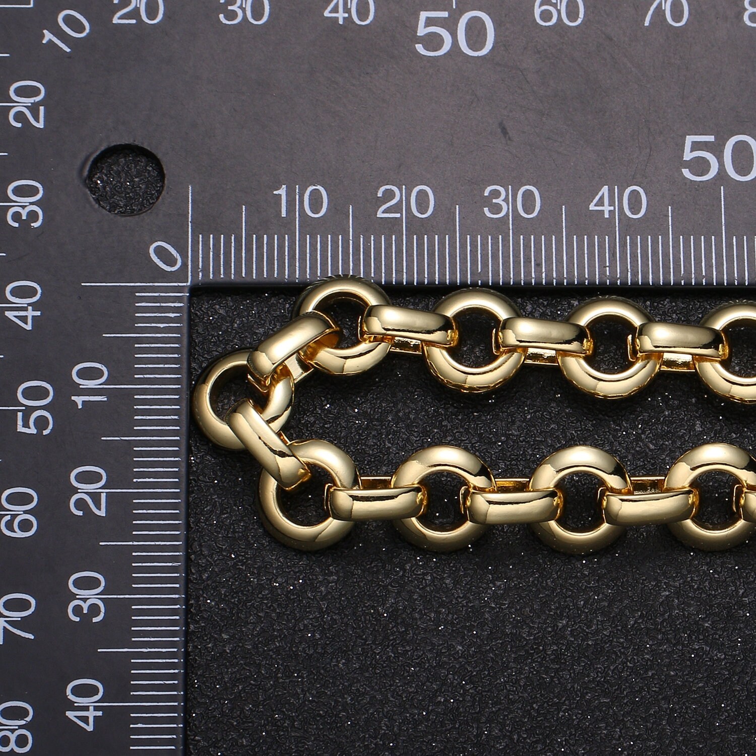 Both Faces Rolo Chain 24K Gold by Yard Fancy Link Chain | Etsy