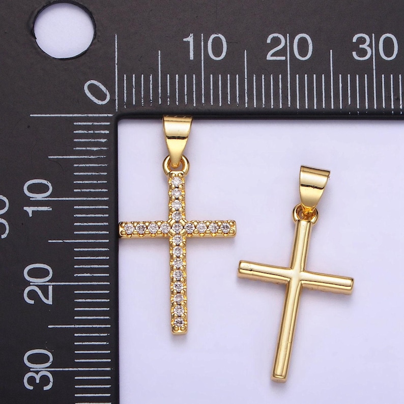 Micro Pave Cubic Cross 24k Gold Filled Pendant, Cz 24k Pendant ...