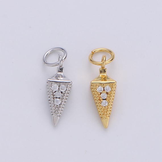 Tiny Pendulum Charm 24k Gold Spike Jewelry Making Jewelry | Etsy