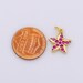 26K Gold Filled Pink Flower Pendant Hot Pink Star Micro Paved CZ Charm ...