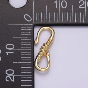Gold Filled 15mm Curved S-hook Clasps Closure Jewelry Supply Findings ...