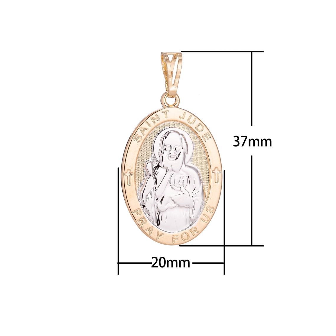 Saint Jude Charm Gold Medallion Charm, Gold Filled St Jude Religious ...